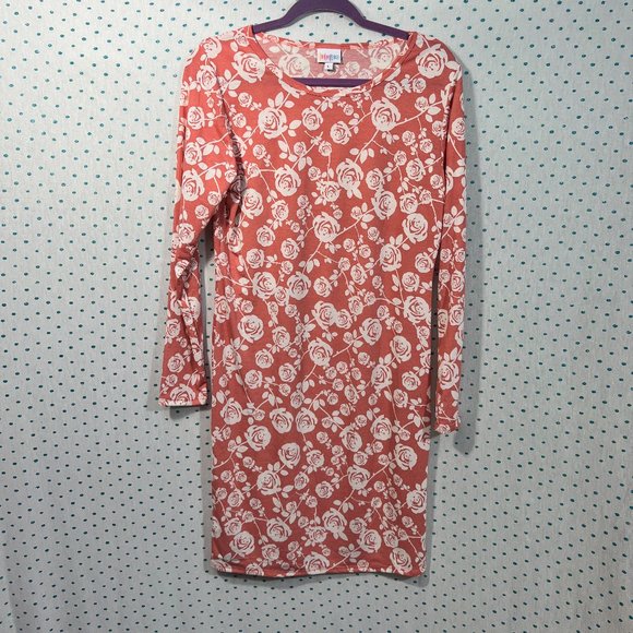 LuLaRoe | Dresses | Nwt Lularoe Pink White Floral Long Sleeve Debbie ...